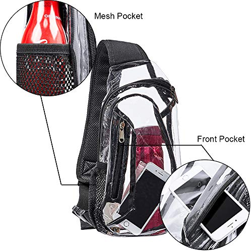 Edraco Clear Sling Bag, Stadium Approved Mini PVC Crossbody Shoulder Backpack, Transparent Casual Chest Daypack for Women & Men, Perfect for Hiking, Stadium or Concerts