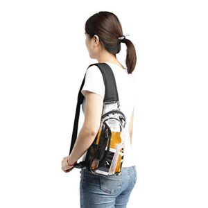 Edraco Clear Sling Bag, Stadium Approved Mini PVC Crossbody Shoulder Backpack, Transparent Casual Chest Daypack for Women & Men, Perfect for Hiking, Stadium or Concerts