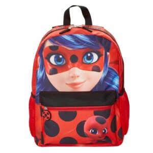 miraculous ladybug backpack for girls, 16 inch, red