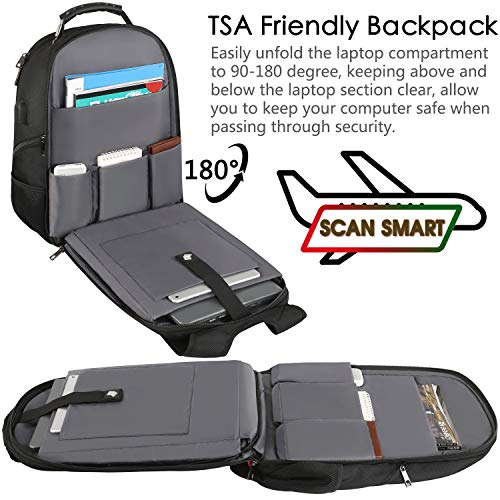 Travel Laptop Backpack,17.3''Extra Large Capacity College School Bookbags with USB Charging Port,TSA Friendly Business RFID Anti Theft Pocket,Durable Heavy Duty Big Computer bag Backpack for Men Women