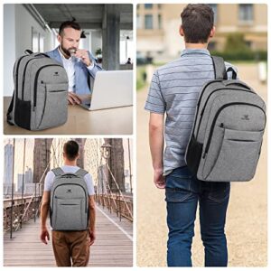 TOTWO Travel Laptop Backpack, 17 Inch Laptop Backpack, Durable Large TSA Approved Backpack with Laptop Compartment, Business Computer Backpack with USB Port College Backpack Gifts for Women Men, Grey