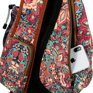 Large Sling backpack Crossbody Shoulder Chest Bag Travel Hiking Daypack for Women XB-04 (Multicolored)