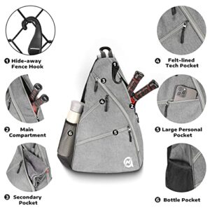 A11N Pickleball Bag, Reversible Crossbody Sling Bag / Backpack for Women Men, Charcoal