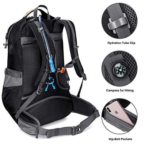 G4Free 50L Hiking Backpack Waterproof Daypack Outdoor Camping Climbing Backpack with Rain Cover for Men Women