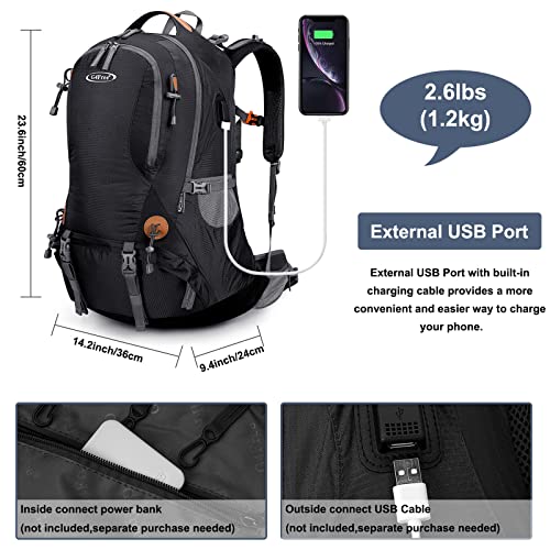 G4Free 50L Hiking Backpack Waterproof Daypack Outdoor Camping Climbing Backpack with Rain Cover for Men Women