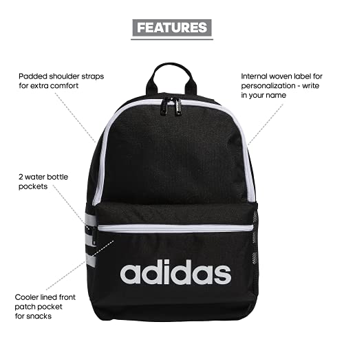 adidas Classic 3S Backpack, Black/White, One Size