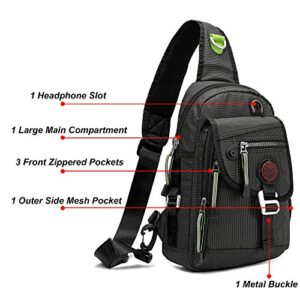 Nicgid Sling Bag Backpack Crossbody Bags for Ipad Tablet Outdoor Hiking(Black)