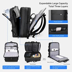 MARK RYDEN Travel Backpack for Men, 40L Airline Approved Carry on Backpack with 17.3 Inch Laptop Compartment and USB Charging Port, Waterproof Business Backpack Ideal for Traveling, Working, Daily