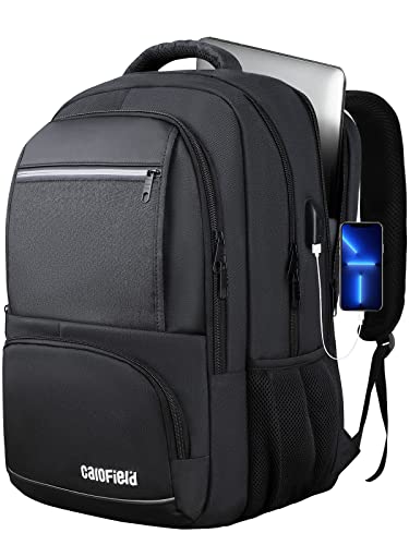 Laptop Backpack, Extra Large Travel Backpack, Durable TSA Flight Approved with USB Charging Port, Water Resistant Business Work School College Weekender Carry On Backpack Fits 17 Inch Notebook, Black