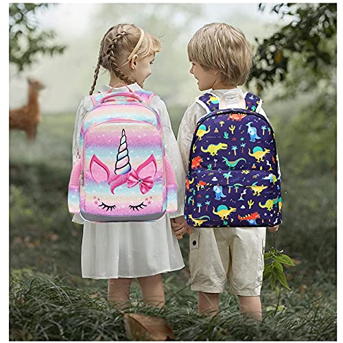 Backpack for Girls,Octsky Kids backpacks Preschool Kindergarten Bookbag Cute Lightweight With Chest Strap and Lunchbox (Unicorn)