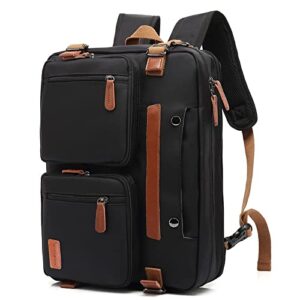 vitarvix 3 in 1 laptop backpack, 17.3 inch laptop bag messenger bag shoulder bag for men/women, water-proof briefcase multi-functional notebook computer bag for travel business school, black