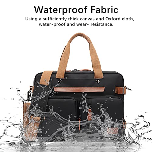 VITARVIX 3 in 1 Laptop Backpack, 17.3 Inch Laptop Bag Messenger Bag Shoulder Bag for Men/Women, Water-Proof Briefcase Multi-functional Notebook Computer Bag for Travel Business School, Black