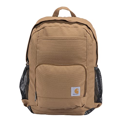 Carhartt 23L Single-Compartment Backpack, Durable Pack with Laptop Sleeve and Duravax Abrasion Resistant Base, Brown, One Size