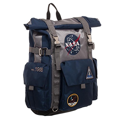 NASA Roll-Top Backpack - Blue and Grey Backpack