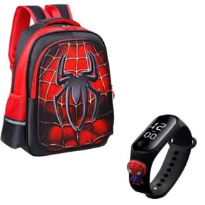 edgell house children’s spiderman backpack and digital bracelet set for kids marvel spidey backpack with led spider-man bracelet spiderman cloth school backpack school bag for boys and girls