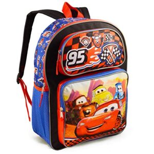 disney cars backpack for kids ~ deluxe 16″ disney cars backpack bundle (disney cars school supplies)