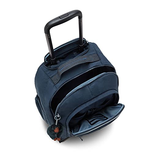 Kipling New Zea 15" Laptop Rolling Backpack True Blue Tonal