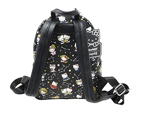 Loungefly Hello Kitty Zodiac Print Mini Backpack (One_Size, Black)