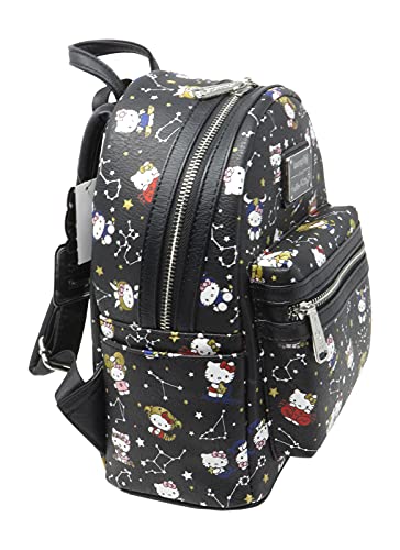 Loungefly Hello Kitty Zodiac Print Mini Backpack (One_Size, Black)