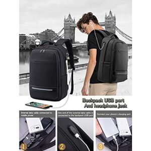 17 Inch Work Laptop Backpack for men,Large Travel Waterproof Backpack for School Carry on Book bag With USB Charging Port,Anti Theft Computer Mens Backpacks Laptop Bag for Women