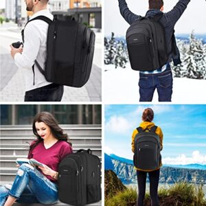 Naukay Laptop Backpack, Extra Large Travel Backpack for Men Women, Carry On Backpack Anti Theft Water Resistant Business Backpack College School Bookbags with USB Charging Port Fits 17 Inch Laptop