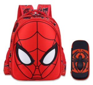 2pcs backpacks, 3d printed cute cartoon bags, durable waterproof travel daypack 14 inches red