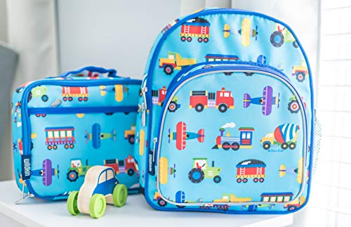 Wildkin 12-Inch Kids Backpack for Boys & Girls, Perfect for Daycare and Preschool, Toddler Bags Features Padded Back & Adjustable Strap, Ideal for School & Travel Backpacks(Trains, Planes, and Trucks)