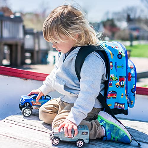 Wildkin 12-Inch Kids Backpack for Boys & Girls, Perfect for Daycare and Preschool, Toddler Bags Features Padded Back & Adjustable Strap, Ideal for School & Travel Backpacks(Trains, Planes, and Trucks)