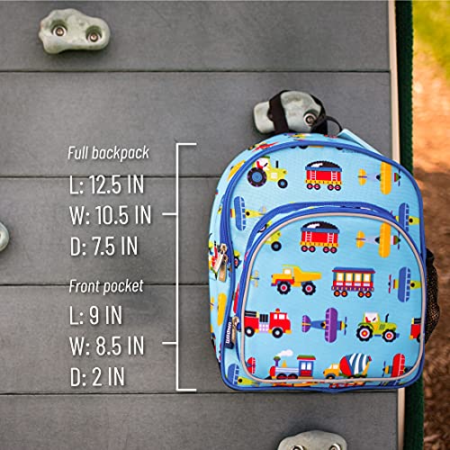 Wildkin 12-Inch Kids Backpack for Boys & Girls, Perfect for Daycare and Preschool, Toddler Bags Features Padded Back & Adjustable Strap, Ideal for School & Travel Backpacks(Trains, Planes, and Trucks)