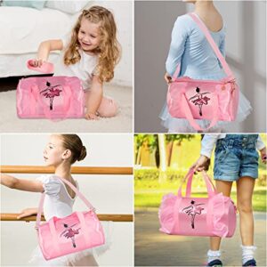 KingBig New in 2022 Cute Backpack Ballet Bag Kits Tutu Dress Dance Bag, Girls Personalized Waterproof Bag Ballerina Duffle Bag with Key Chain Cute Plush hanging Pink ball(Pink)