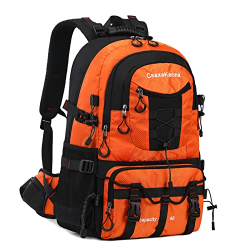 YANIMENGNU MINGMOU Traveling Backpack 40L Waterproof and Light Outdoor Hiking, Men's and Women's Camping Backpack (Orange)