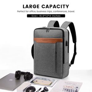 LOVEVOOK Convertible Laptop Backpack Bag, 3 in 1 Men’s Messenger Bag Business Briefcases Fits 15.6 Inch Laptop, Shoulder Bags Computer Backpacks for Travel College Office for Men Women, Grey