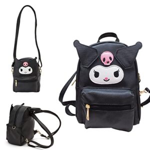 cartoon anime mini cute pu backpack shoulder bag backpack handbag for kids girls cosplay (black)