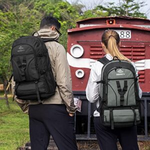 SEMSTY Hiking Backpack, 40L+10L Expandable Travel Backpack Flight Approved, Camping, Travel Backpack For Men and Women