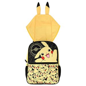 pokemon pikachu kids 16’’ hooded backpack