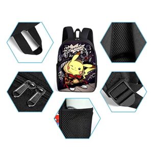 AEXNNZD 2Pcs Anime Backpack Set 16 Inch Backpacks With Pencil Case Multifunction 3D Printed Sports Daypack Travel Bag