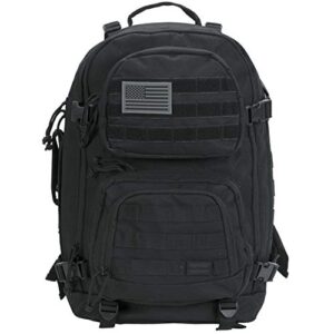 rockland military tactical laptop backpack, black, large