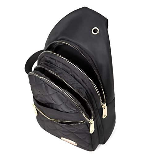 AOSTIHOT Crossbody Small Sling Backpack Sling Bag for Women, Chest Bag Daypack Crossbody for Travel Sport Running Hiking Black