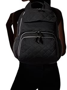 Vera Bradley Performance Twill Backpack Baby Diaper Bag, Black,One Size