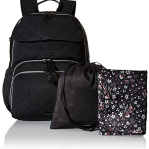 Vera Bradley Performance Twill Backpack Baby Diaper Bag, Black,One Size