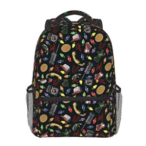 backpacks stranger school things 15.6 inch laptop student school book bag travel hiking camping daypack