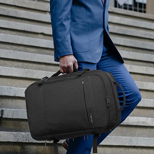 TUGUAN Travel Laptop Backpack 40L Large Computer Backpack with USB Charging Port 17 Inch Laptop Backpack for Men Expandable Backpacks for Men Women, Black- Suitable for Travel