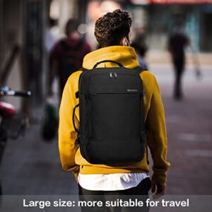 TUGUAN Travel Laptop Backpack 40L Large Computer Backpack with USB Charging Port 17 Inch Laptop Backpack for Men Expandable Backpacks for Men Women, Black- Suitable for Travel