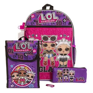 lol surprise purple back too school essentials set for girls, purple, size 16″