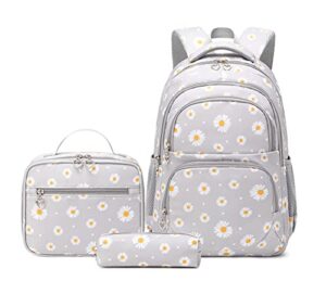 3pcs daisy prints backpack sets kids bookbag primary school daypack elementary students knapsack for teens girls