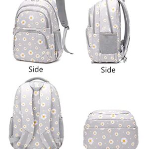 3Pcs Daisy Prints Backpack Sets Kids Bookbag Primary School Daypack Elementary Students Knapsack for Teens Girls