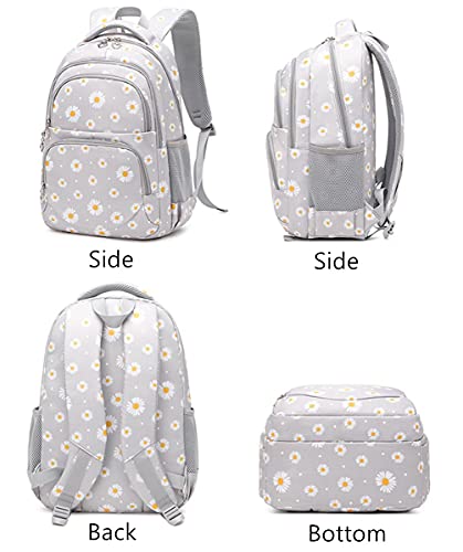 3Pcs Daisy Prints Backpack Sets Kids Bookbag Primary School Daypack Elementary Students Knapsack for Teens Girls