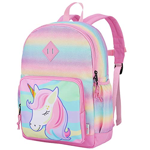 VASCHY Unicorn Backpack for Little Girls, Cute Rainbow Glitter Lightweight Water Resistant Preschool Backpack for Kids,Toddlers Kindergarten School Bag