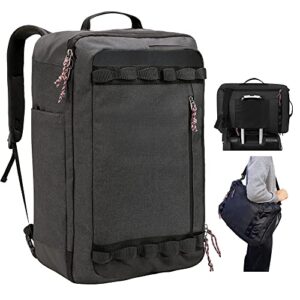 trailkicker 48l travel backpack flight approved carry on backpack weekender bag for men & women business executive (48l charcoal grey)