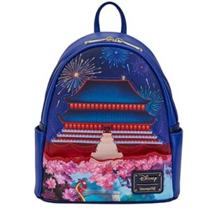 loungefly disney mulan castle light up mini backpack mulan one size